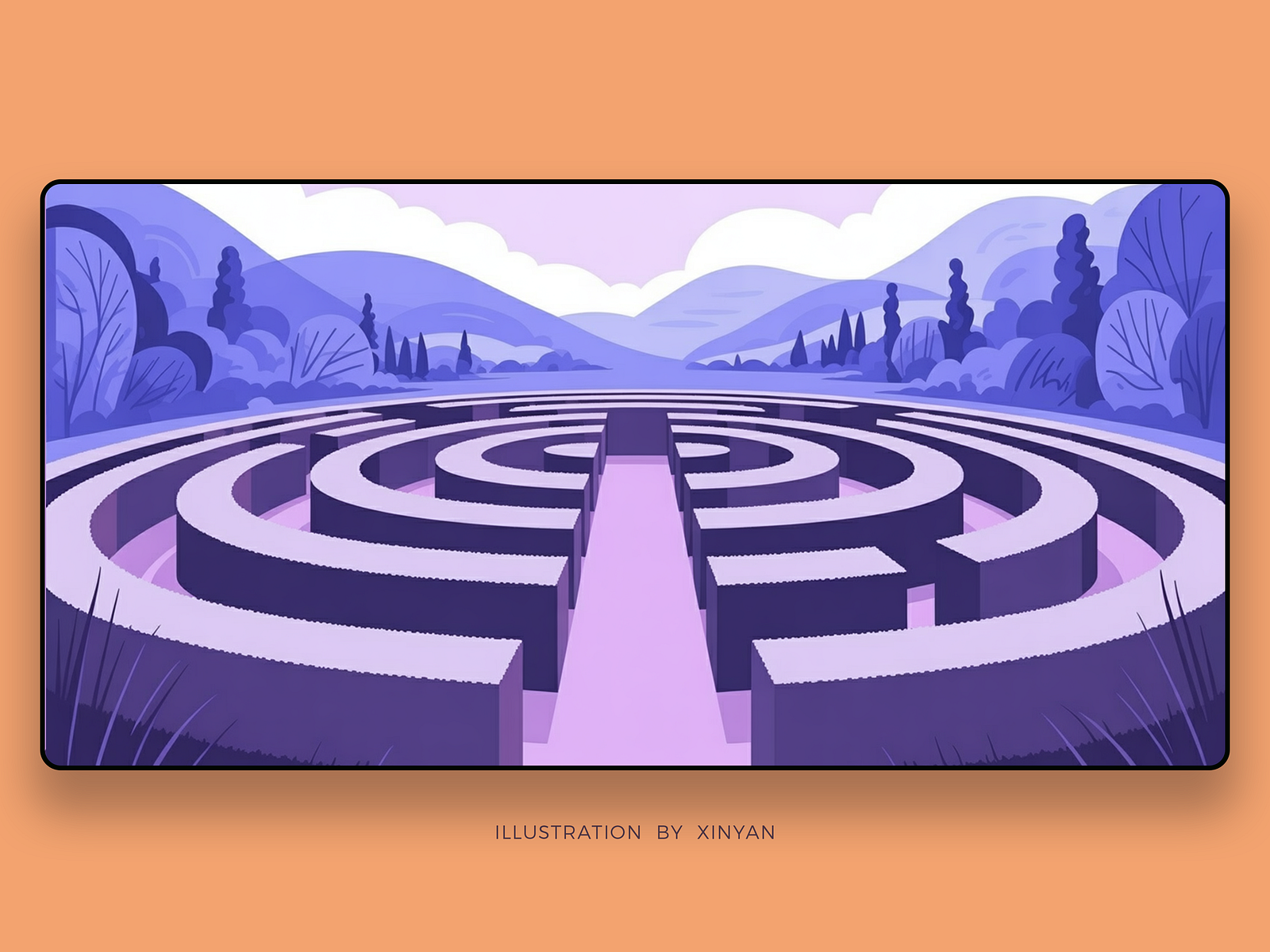 Isometric Purple Maze Landscape Illustration by Xin Yan on Dribbble