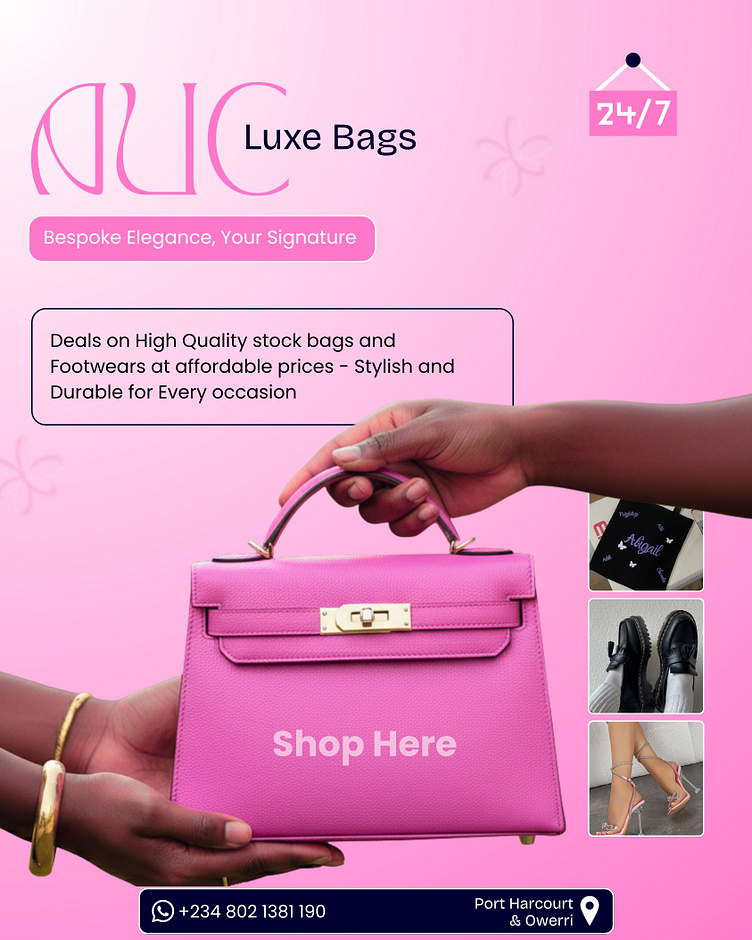 AUC Luxe Bags - Luxury Brand Social Media Design by Odigwe Precious on ...