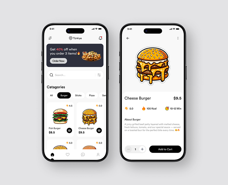 Food app UI design by Bayajid Ahmed on Dribbble