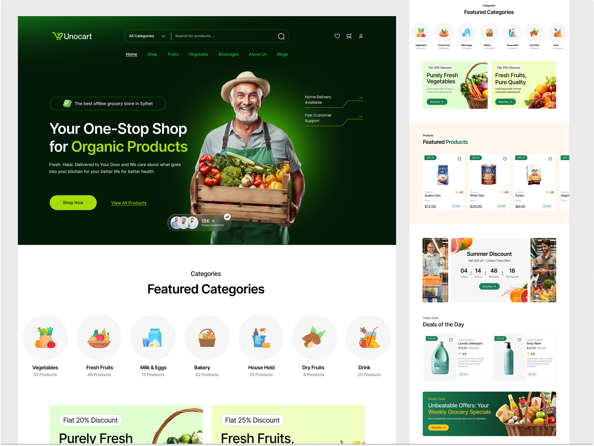 Grocery Website Design by Obayedul Islam for Growmelab on Dribbble