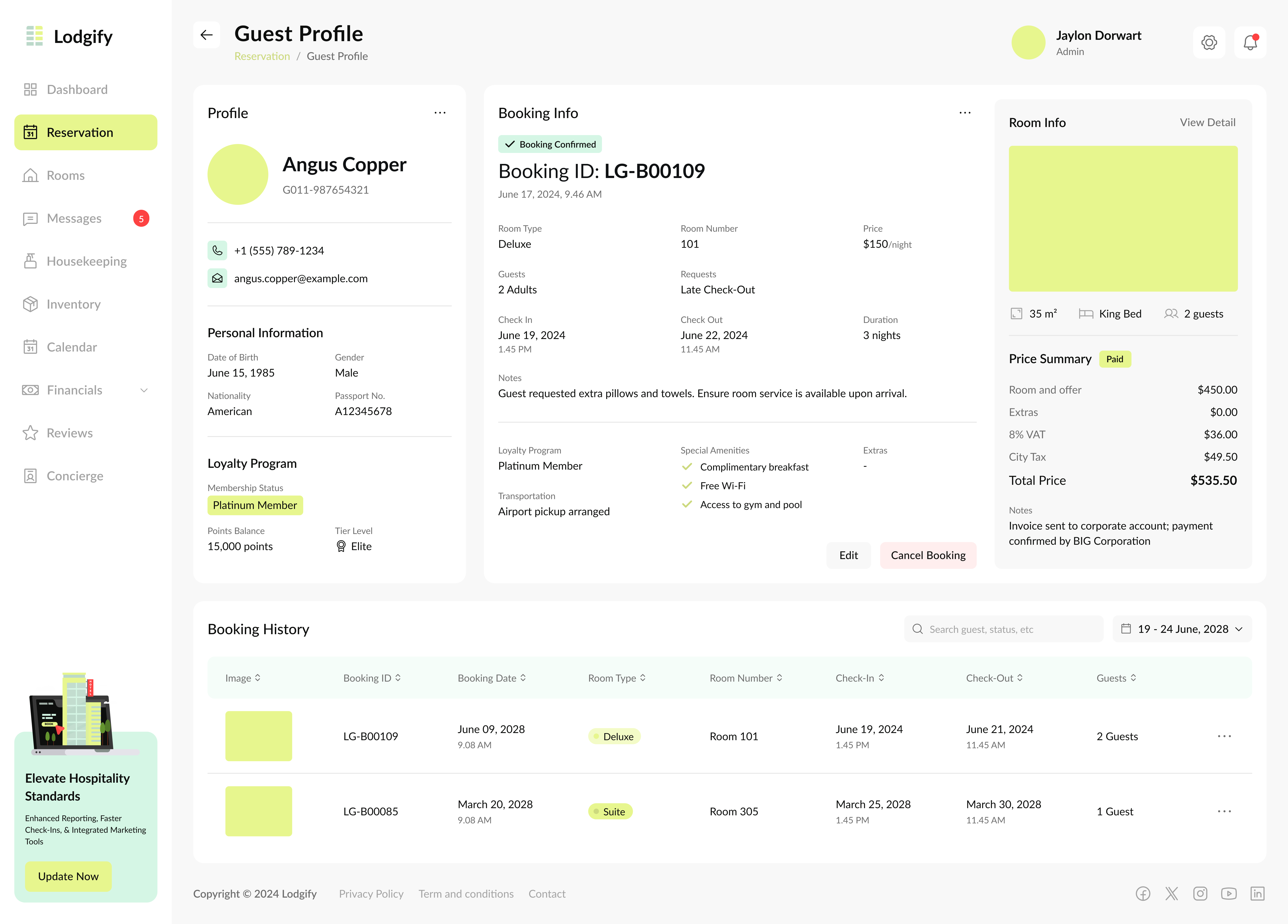 Lodgify - Hotel Management Web Application by Parvez Khan on Dribbble