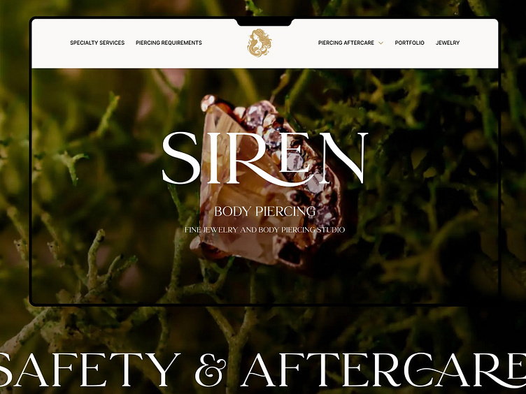 Siren Body Piercing Studio Website Design | Modern Experience by SMPLY ...