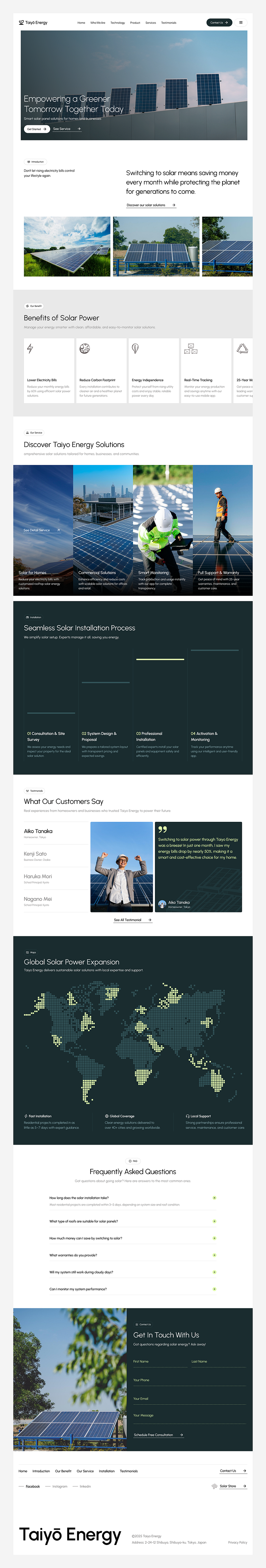 Taiyō Energy - Modern Solar Panel Website Design by Vektora Web for ...
