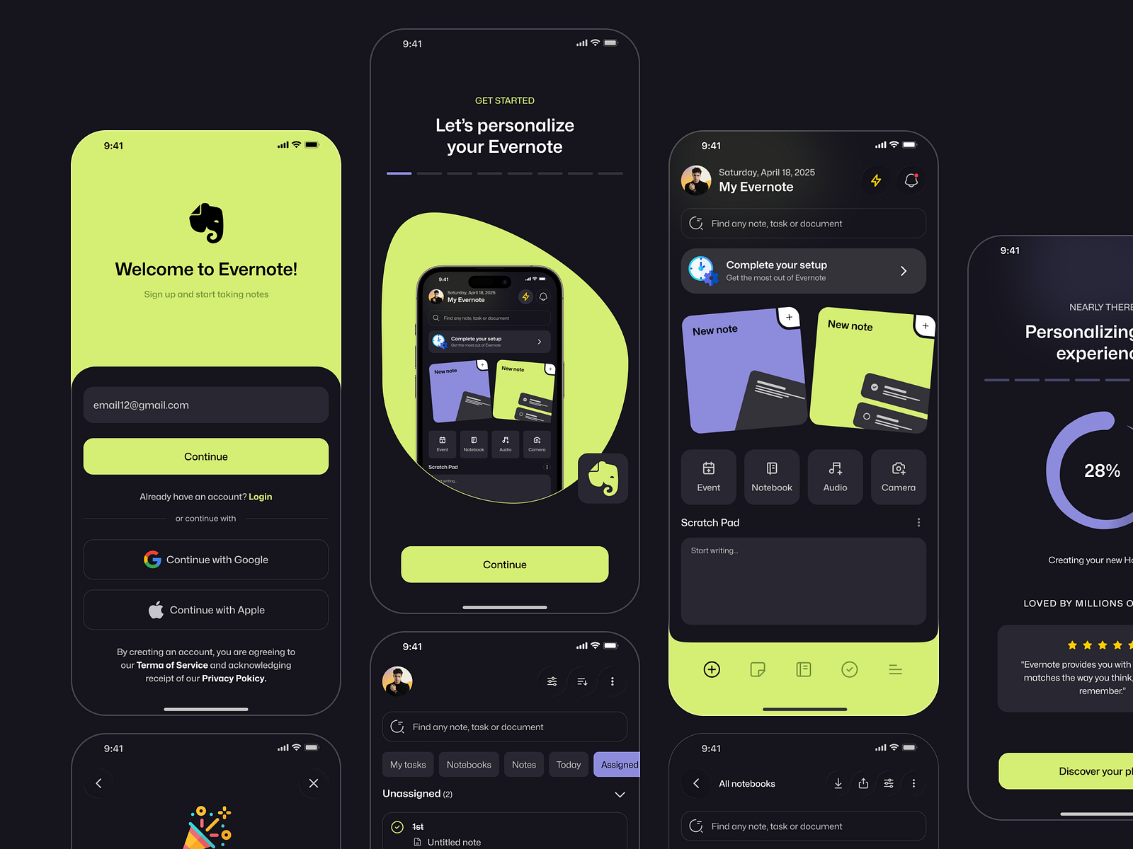 Evernote - Note Taking App, UI/UX by IbraHim on Dribbble