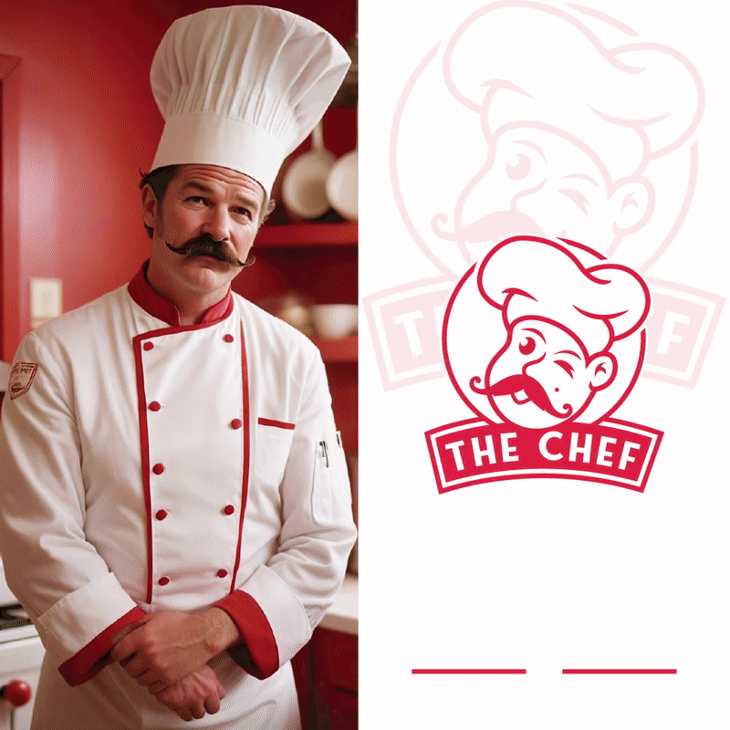 The Chef – Minimal Line Art Logo Featuring a Chef Face Mascot by Make ...