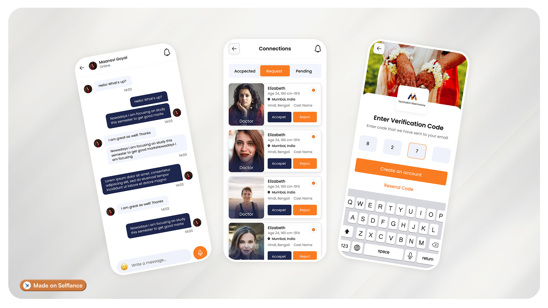 Matrimonial App UI Design – Dating App Design by Selflance LLC on Dribbble