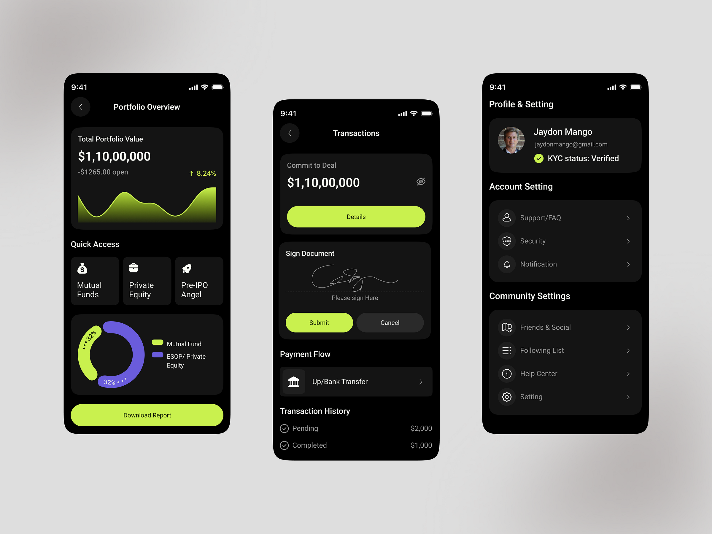 Infinyte – Smart Portfolio Management App by Tajkim Masum on Dribbble