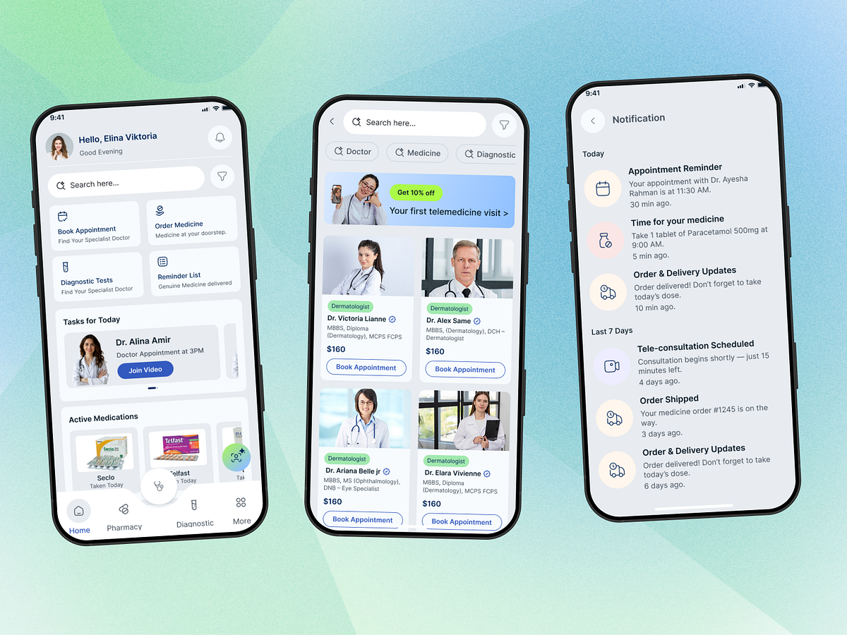 AI Healthcare & Wellness Assistant Mobile App UX|UI design by ...
