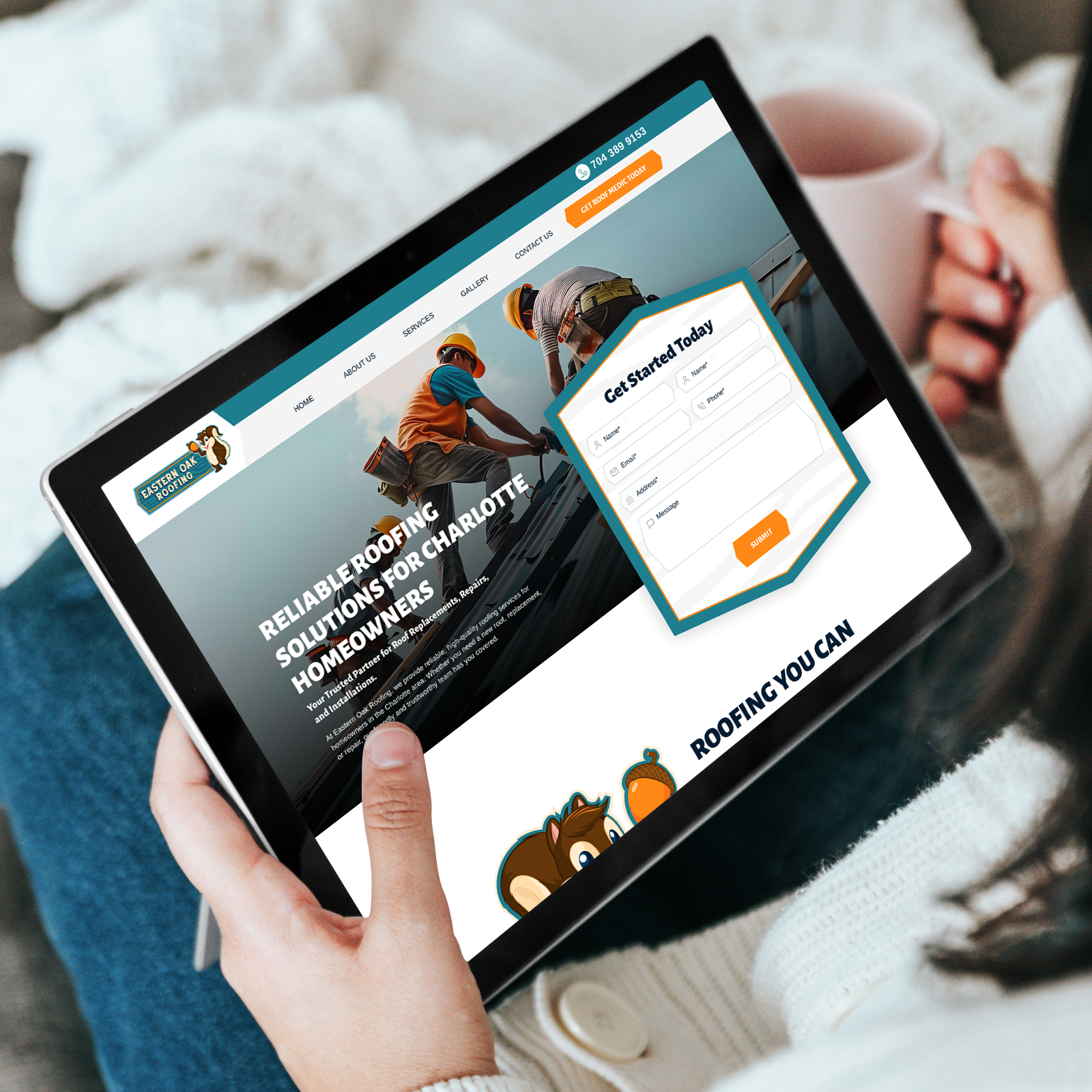 Roofing website design landing page by fox_webtech on Dribbble