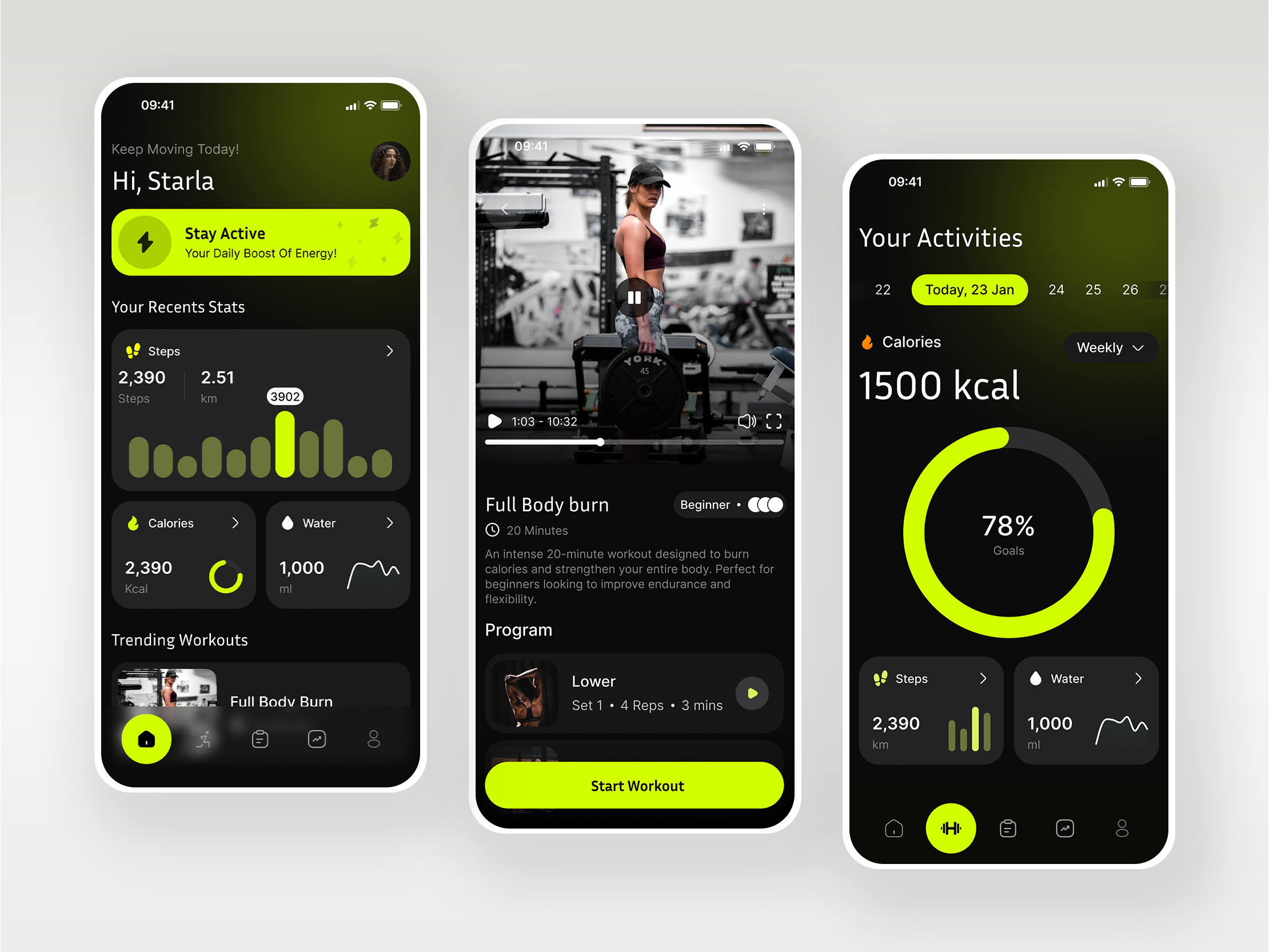 Fitness App UI Design by Md Abdul Hakim on Dribbble