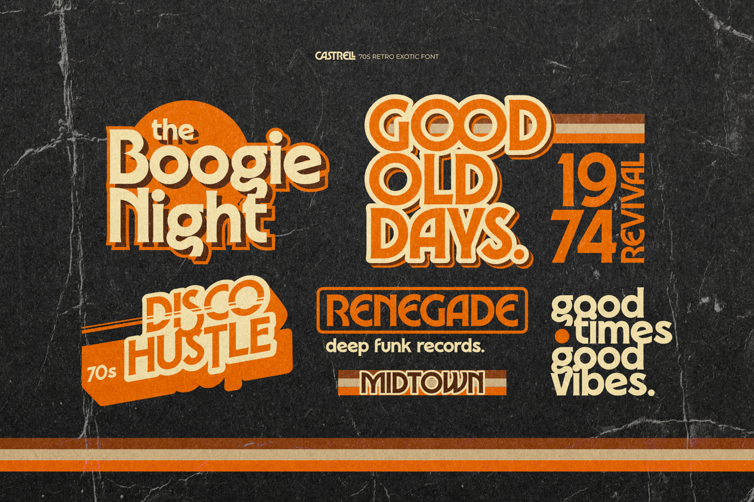 Castrell - 70s Retro Exotic Font by Ikiiko Type on Dribbble