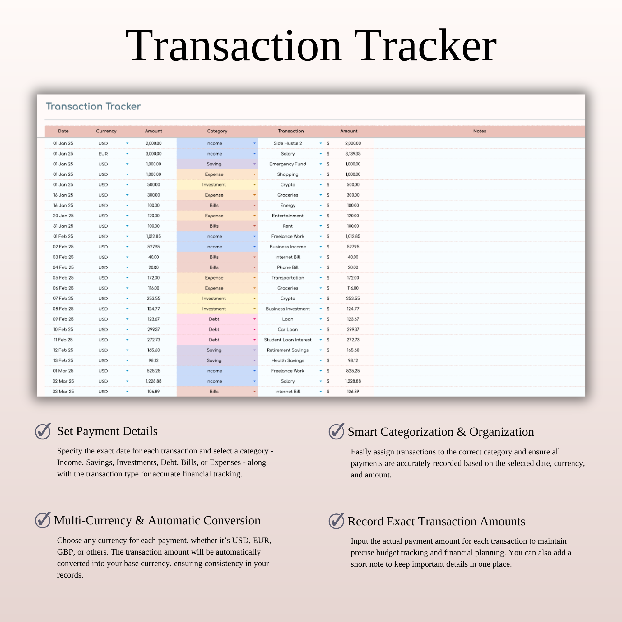 Monthly Budget Spreadsheet Template Excel by Spreadsheets Hub on Dribbble