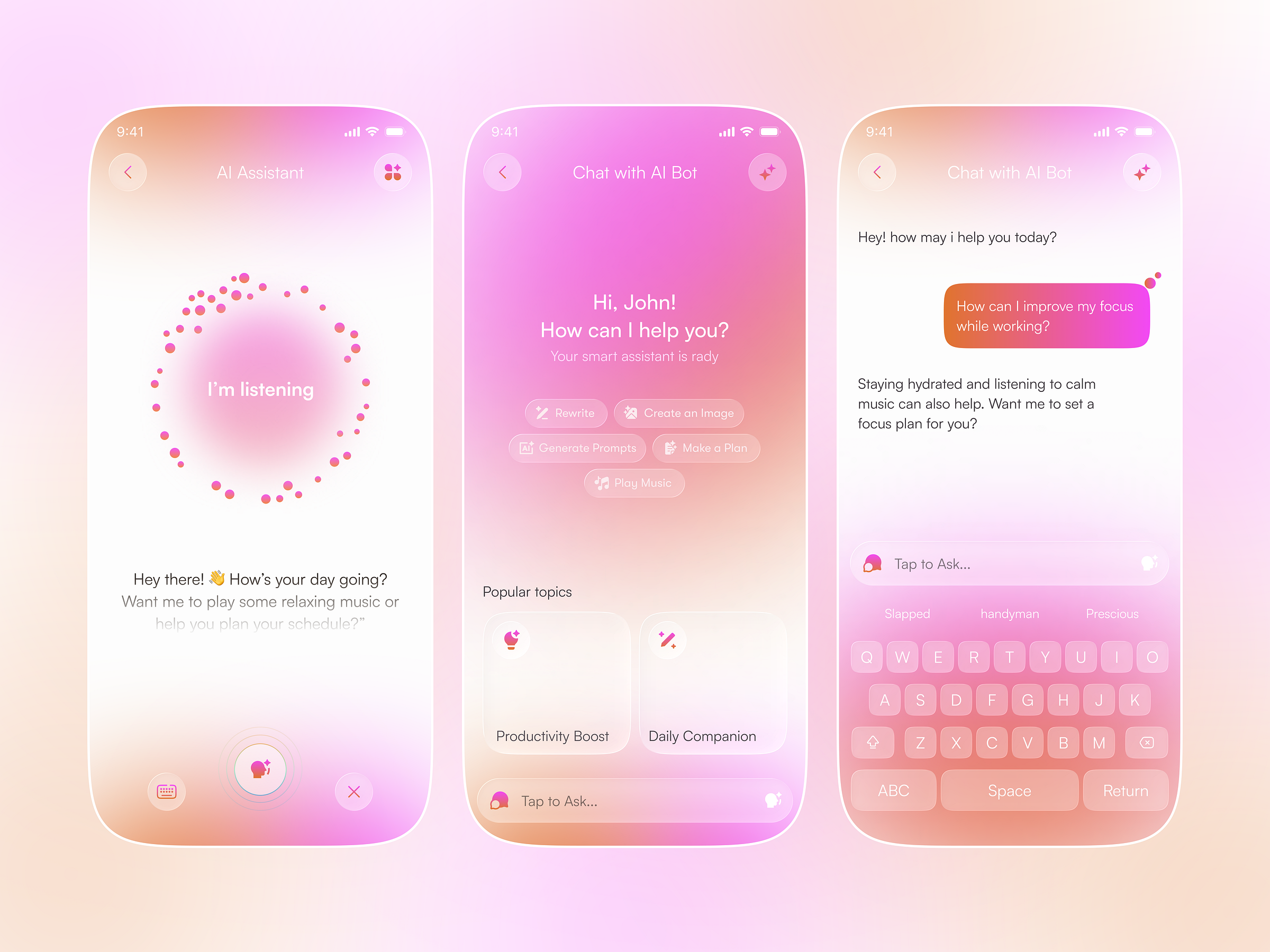 AI Assistant Mobile App – Smart Voice and Chat UI by Tonmoy Das on Dribbble