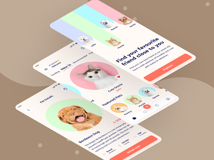 Pet store app design by Sajib Das Supriyo on Dribbble
