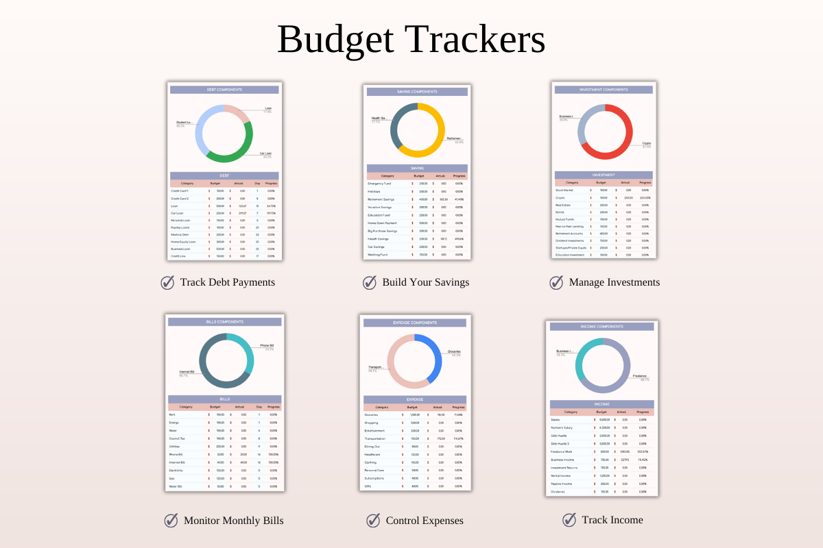 Budget by Paycheck Spreadsheet Template for Excel and Google She by ...