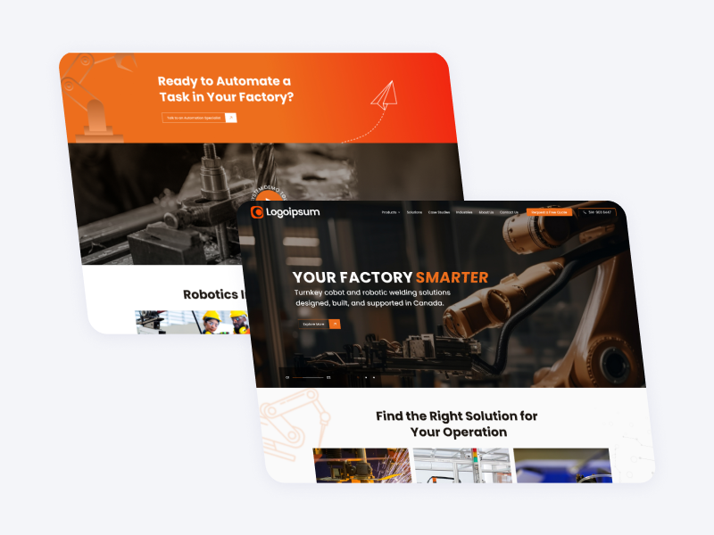 Industrial Robotics Website Design | Smart Factory & Automation by ...