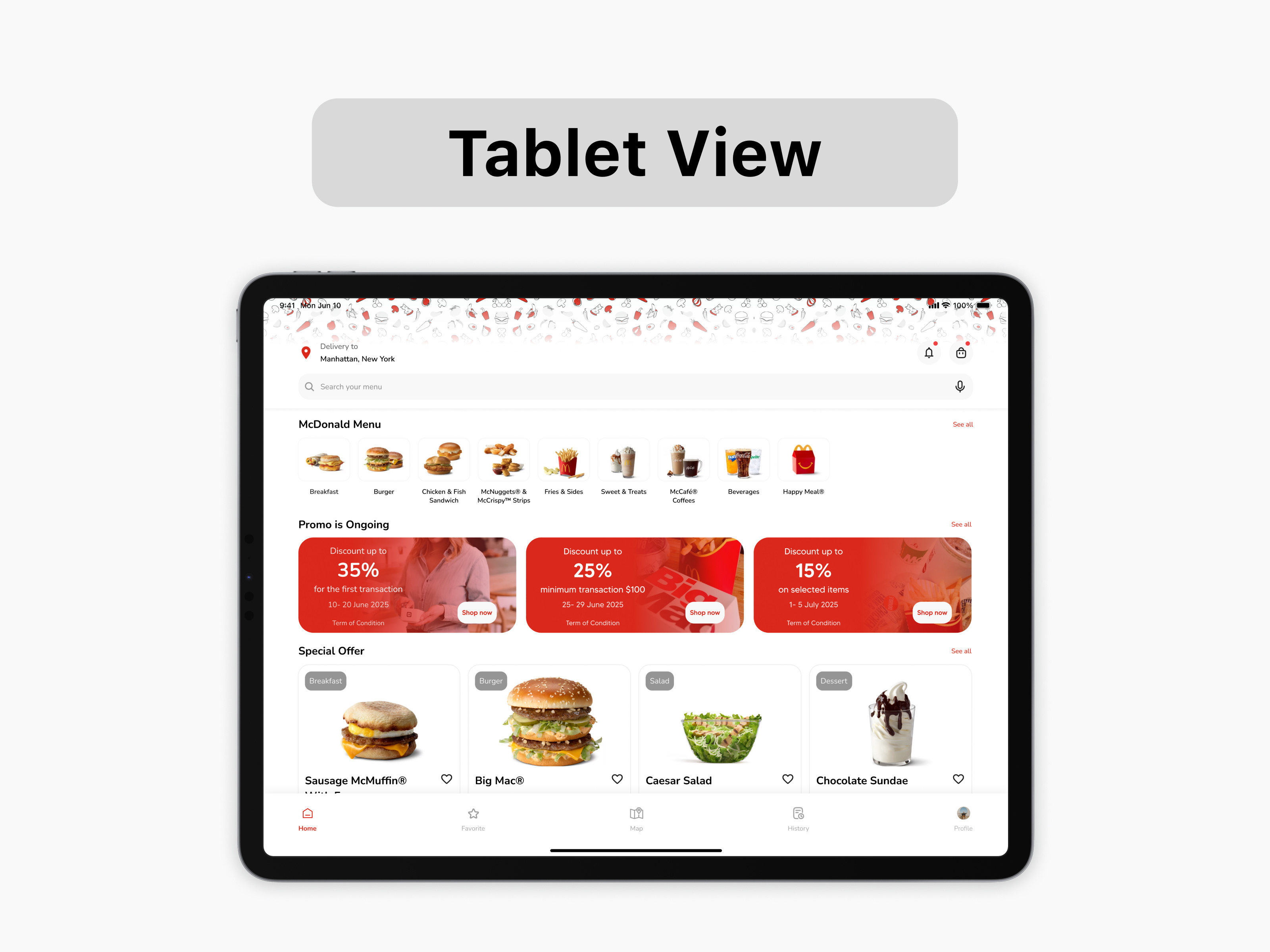 McDonals App - Redesign Mobile App Tablet Version by Novelino Jonathan ...