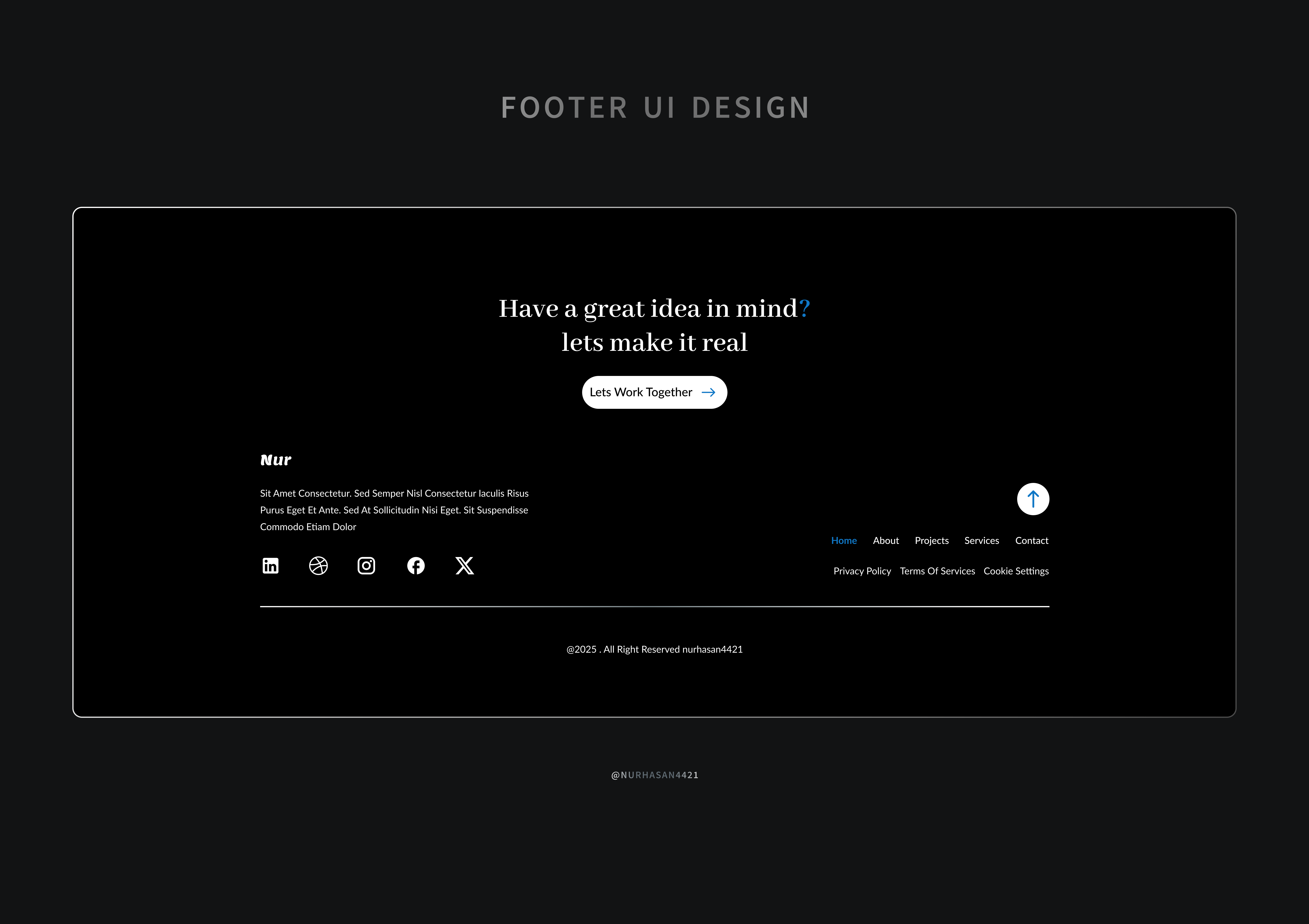 Footer UI Design - Light by Nur Hasan on Dribbble