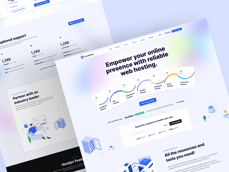 Localhost - web hosting service landing page by Tonmoy Khan on Dribbble