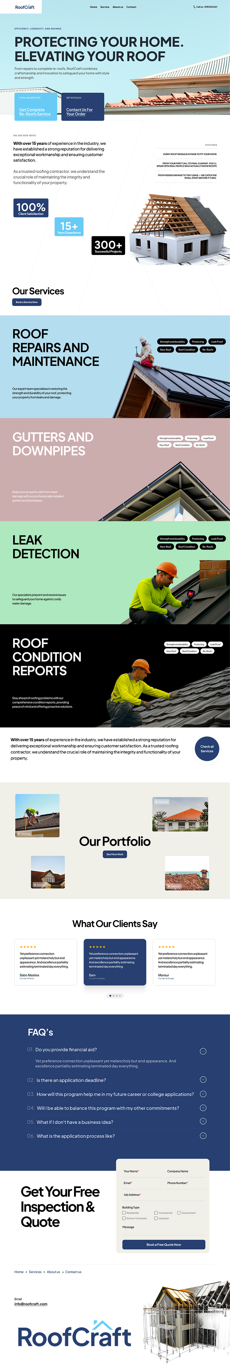 Roofing website design by illuminz on Dribbble