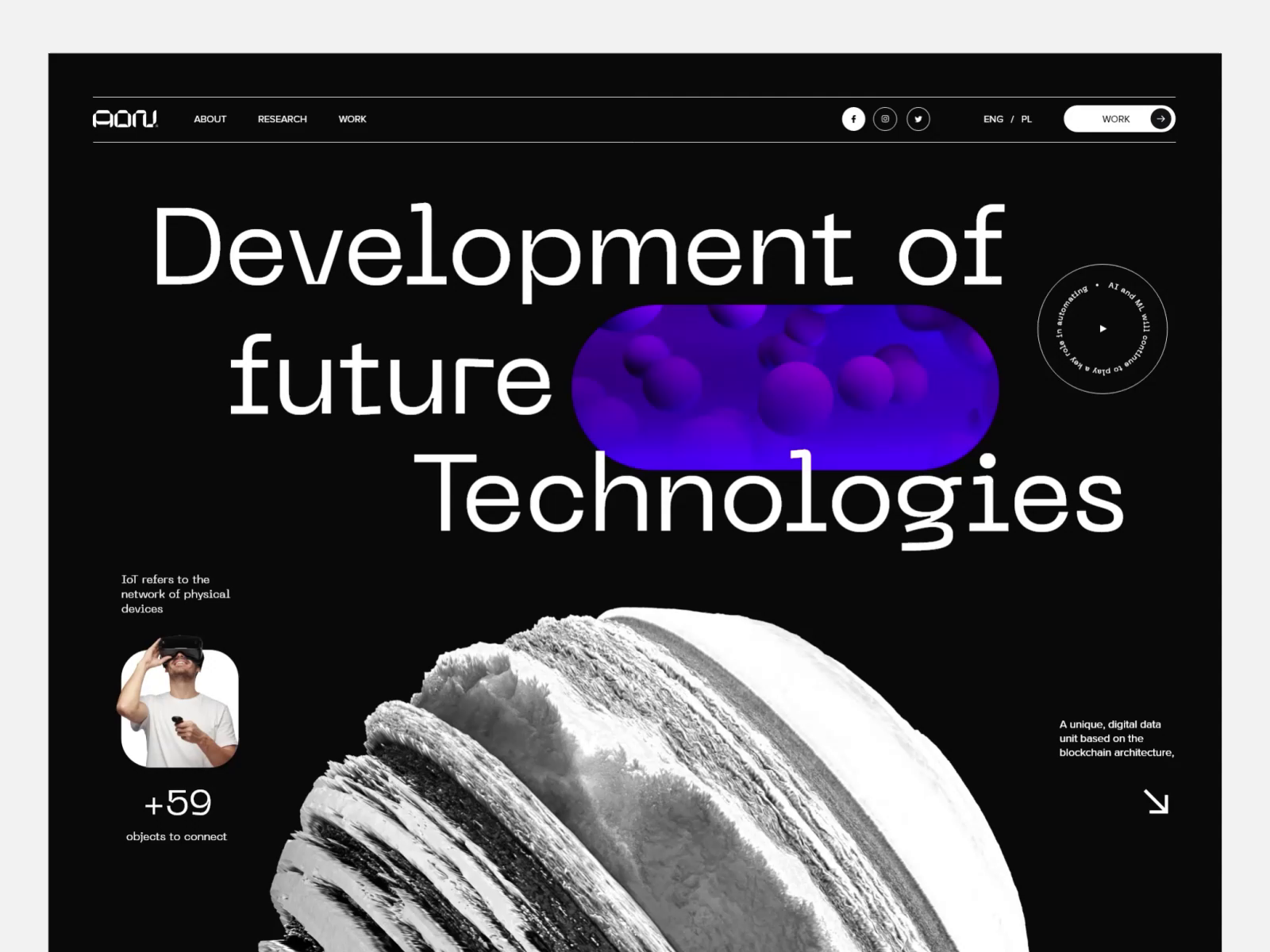 Development of future technologies Website by Mariusz Mitkow on Dribbble