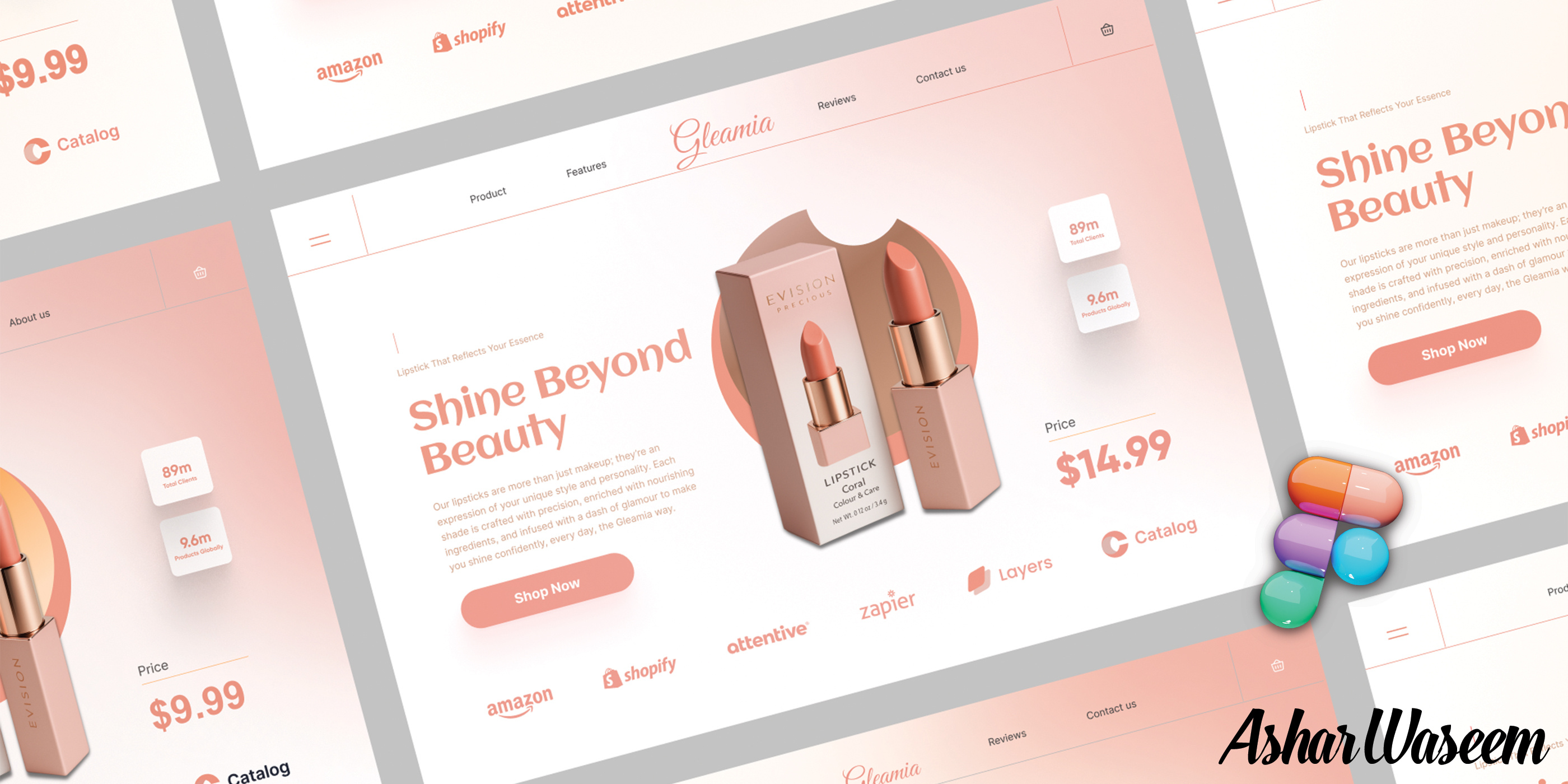 Product Lipstick Website Landing Page UI Design by Ashar Waseem on Dribbble