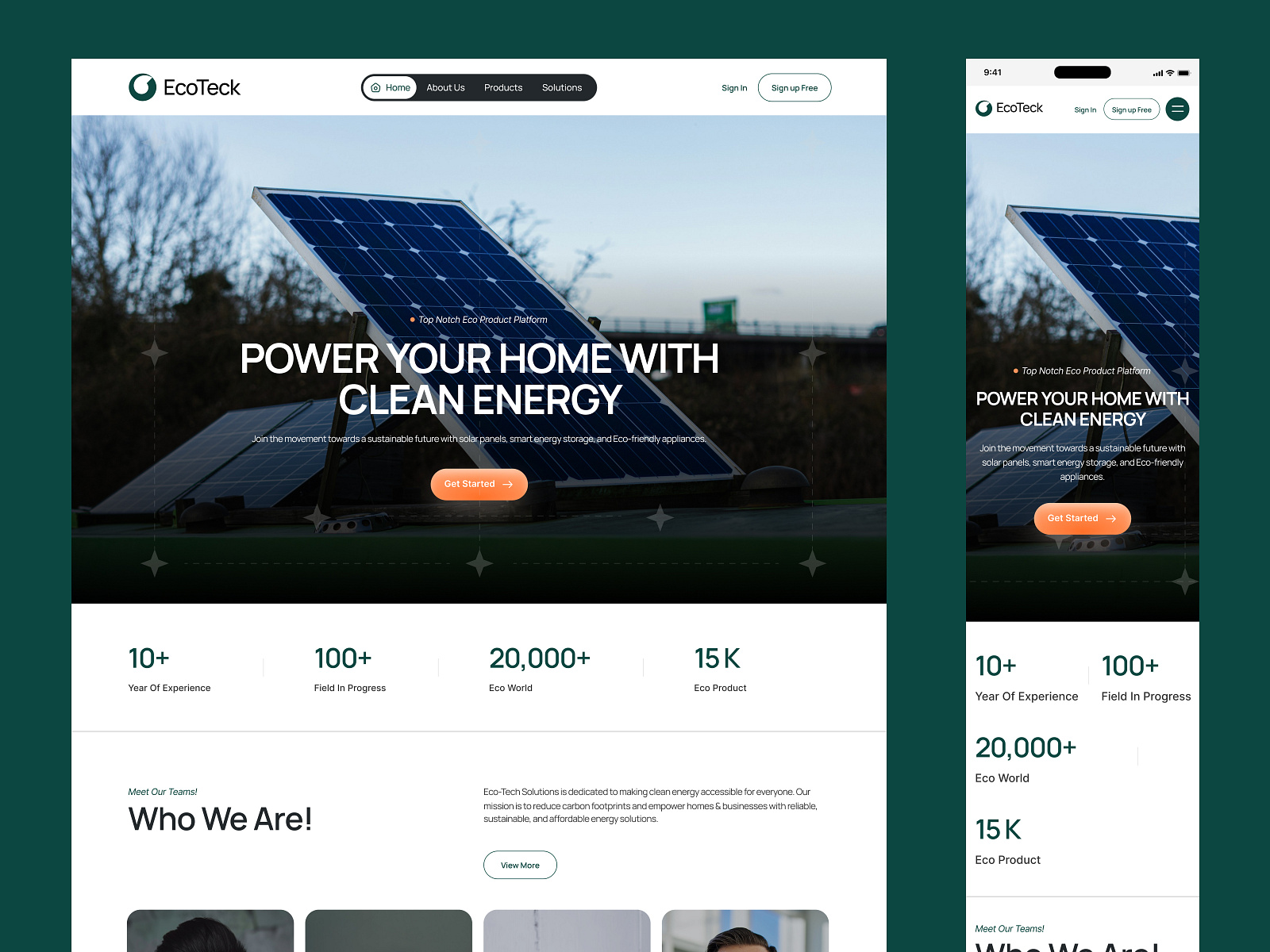 Solar panel - Landing page design - Web design by Partho Debnath on ...
