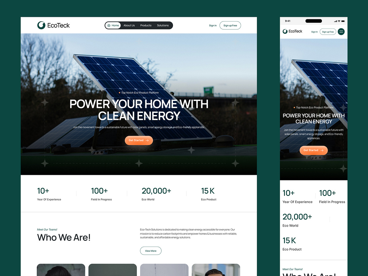 Solar panel - Landing page design - Web design by Partho Debnath on ...