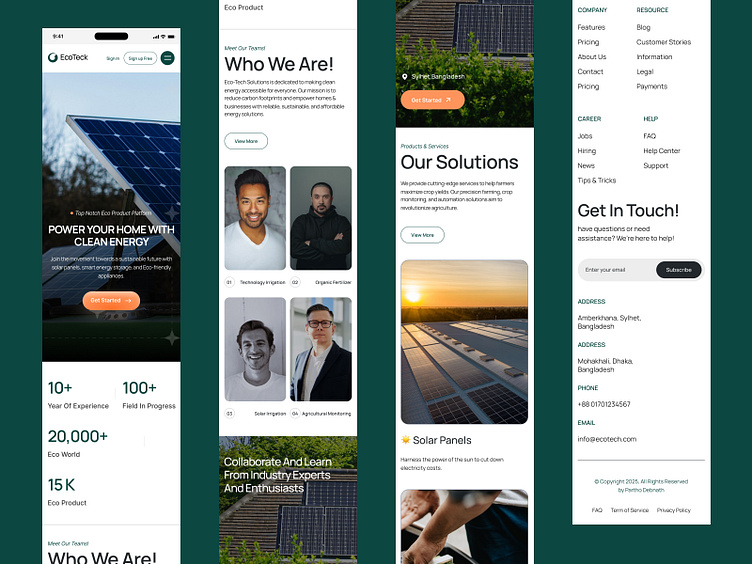 Solar panel - Landing page design - Web design by Partho Debnath on ...