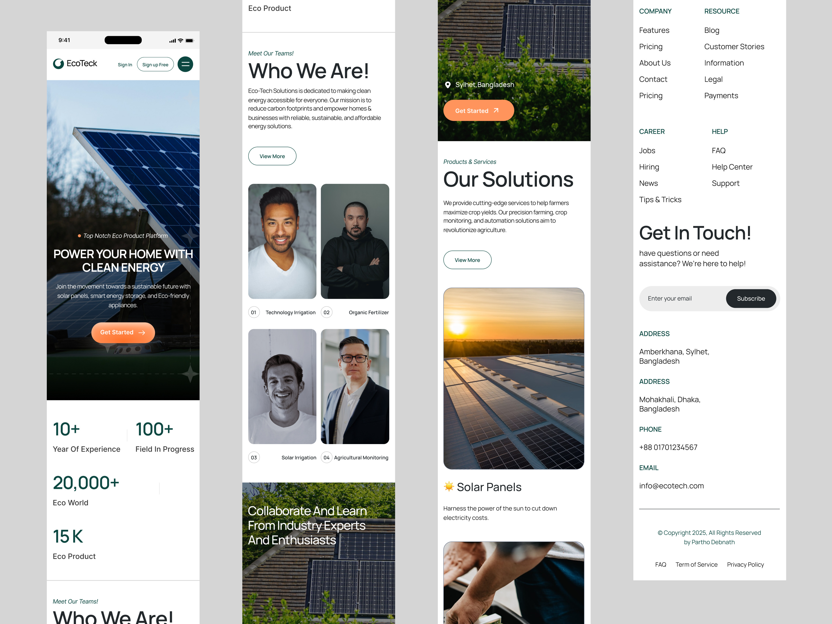 Solar panel - Landing page design - Web design - UI/UX Design by Partho ...