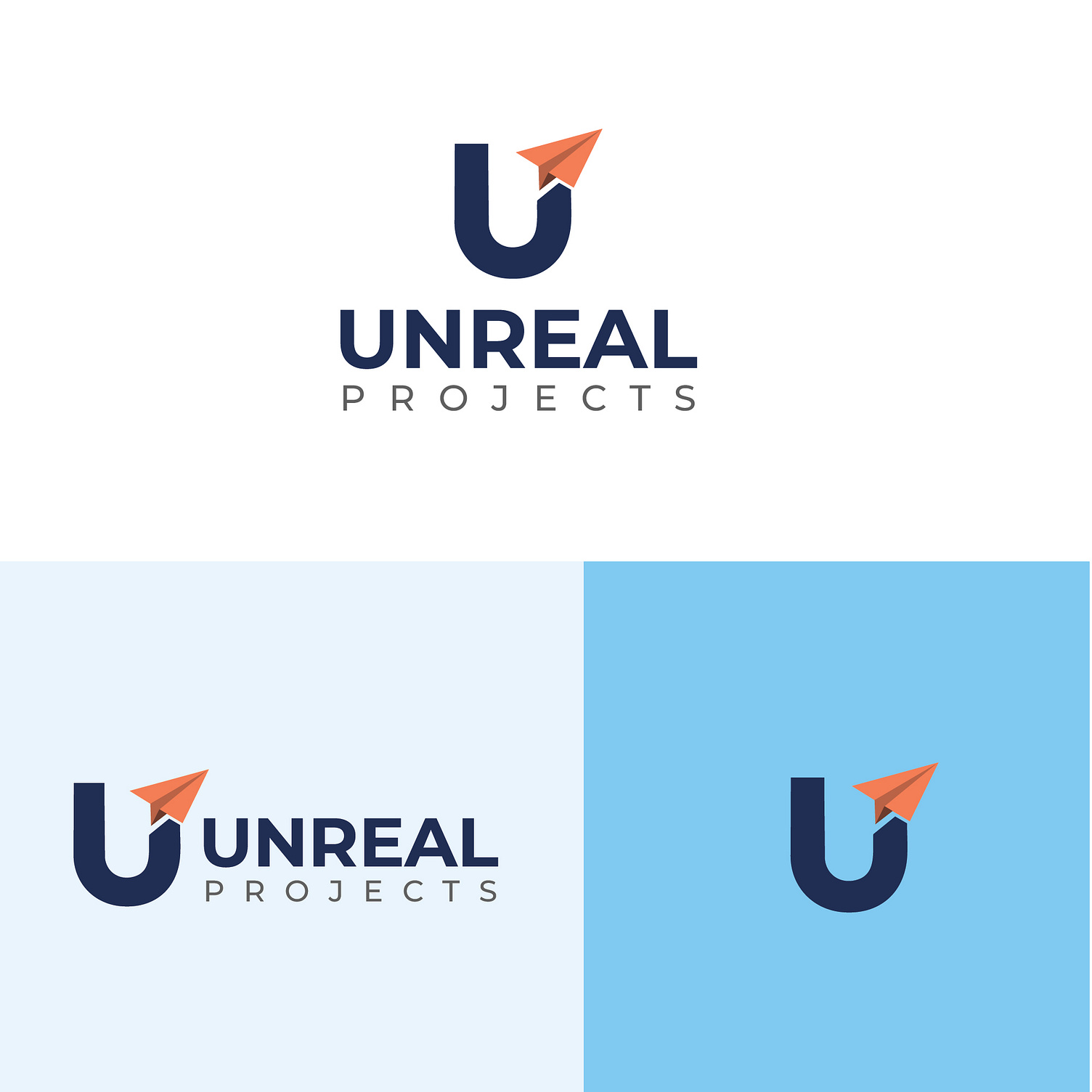 Unreal Projects - U Letter Logo with Paper Plane by Zamirul Islam on ...