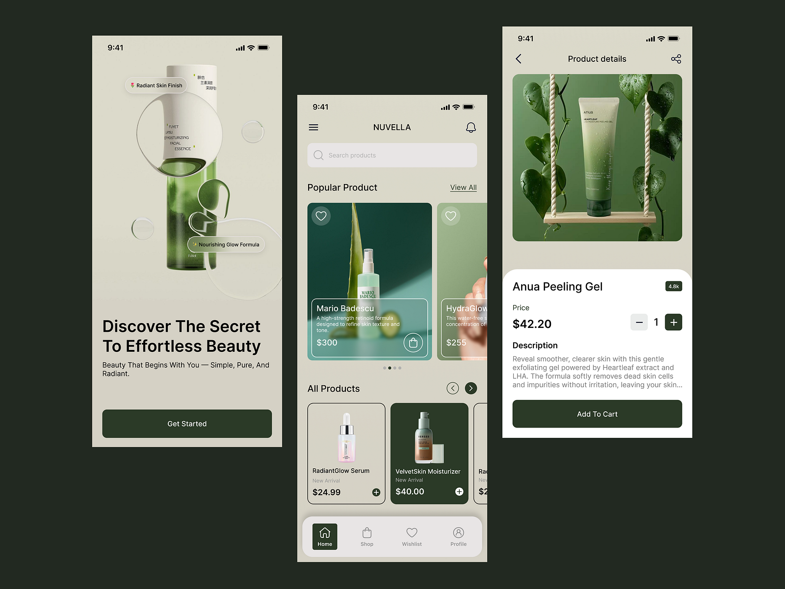 NuVella — Skincare E-commerce App by Fahim Miah on Dribbble