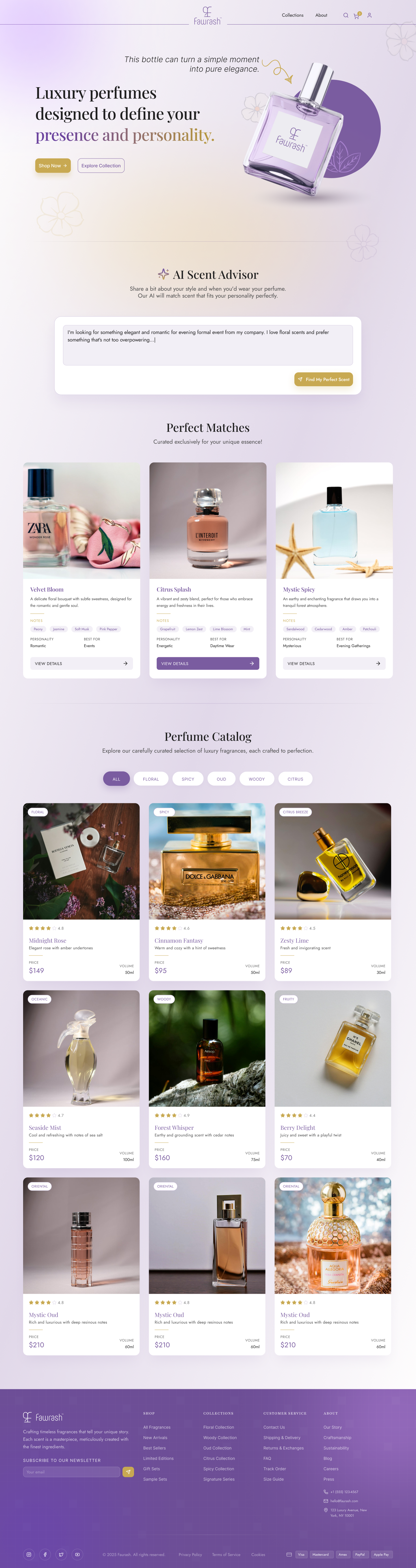 Premium Perfume Website UI/UX Design by Asif Mahmud for Nukta Solutions ...