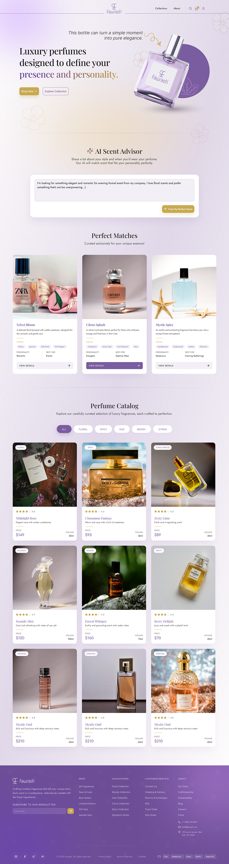 Premium Perfume Website UI/UX Design by Asif Mahmud for Nukta Solutions ...