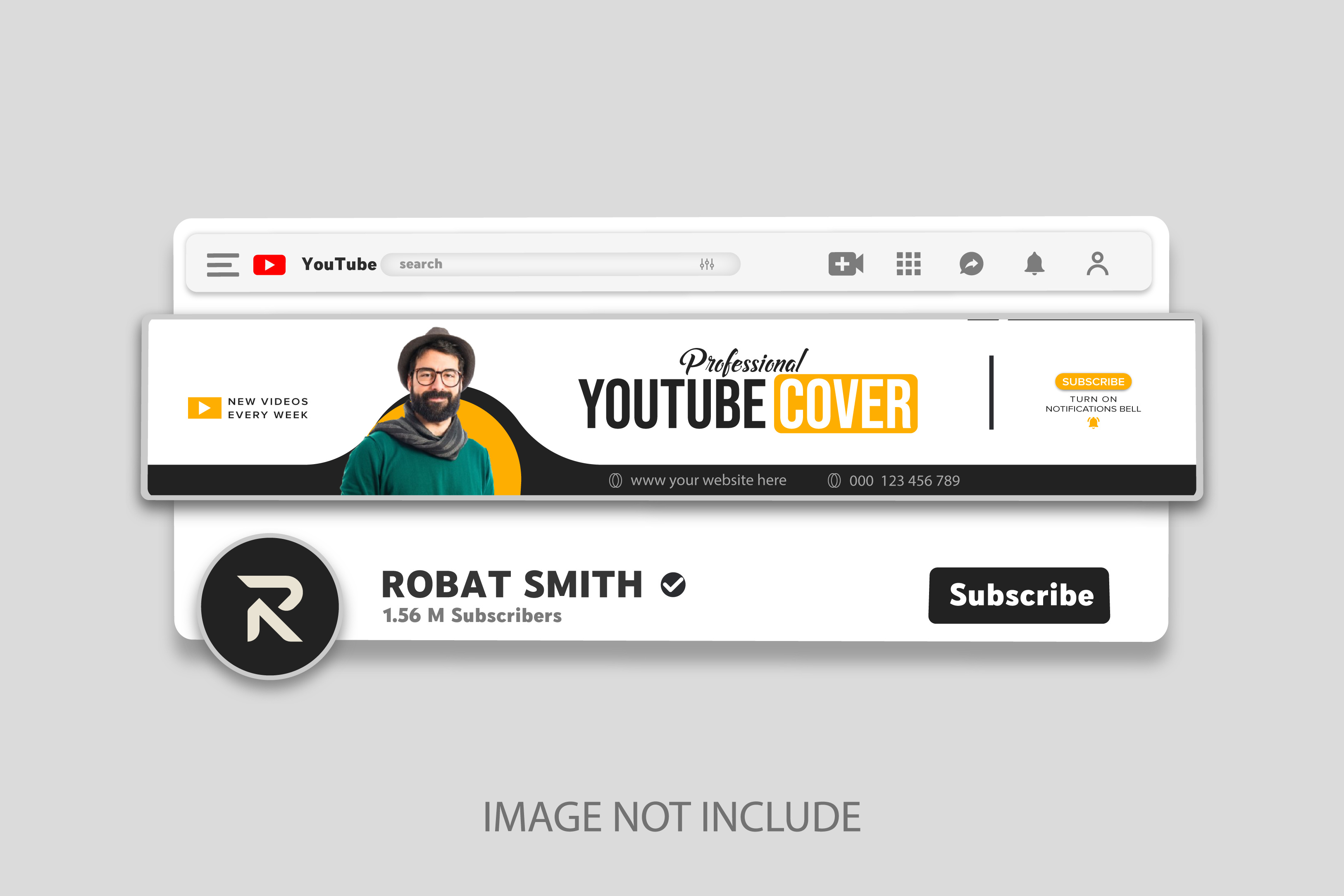 Professional YouTube Channel Art Template with Modern Design by Rakib ...