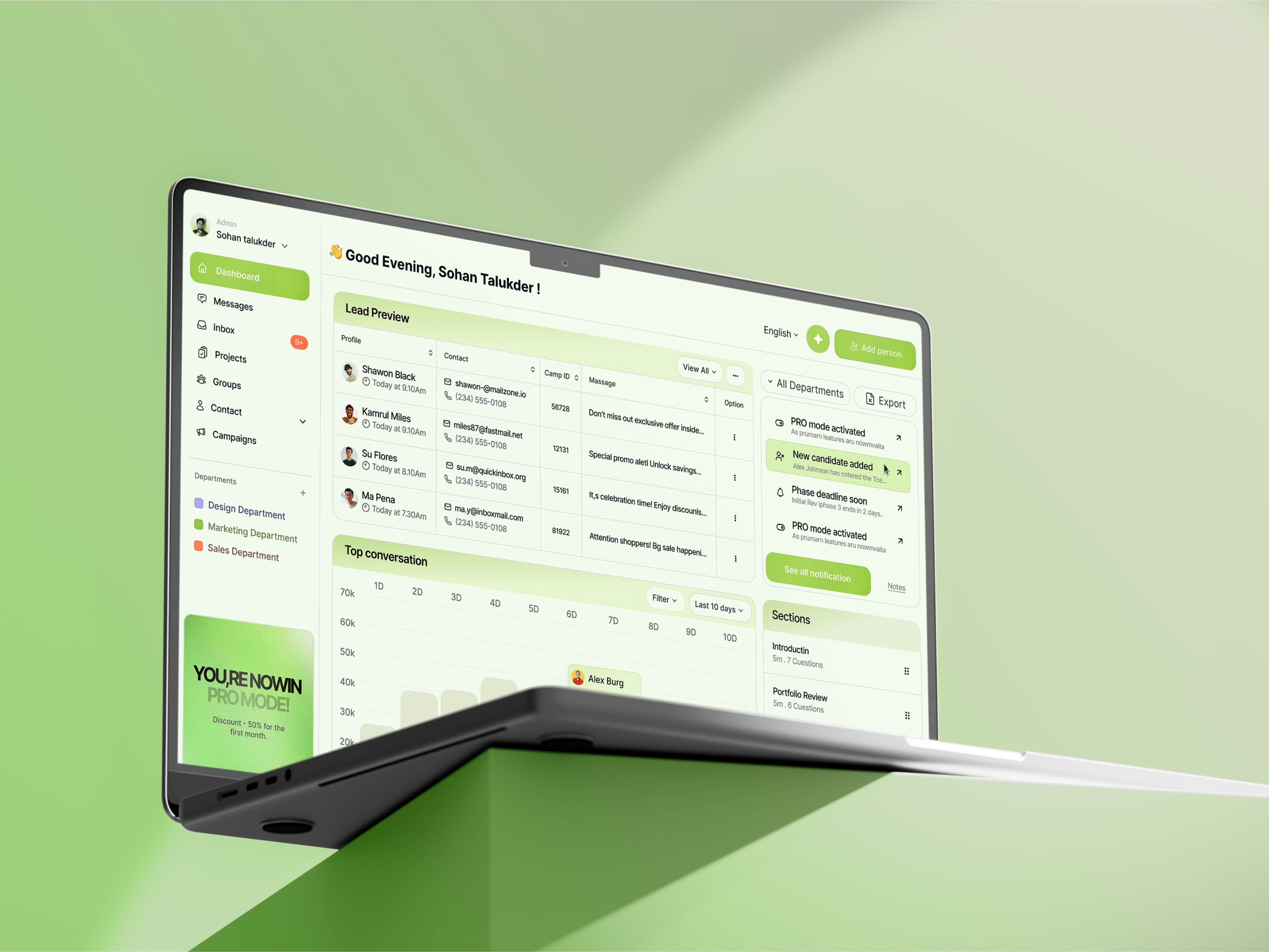 Modern CRM Dashboard UI Design by Olack Branding & Web Design on Dribbble