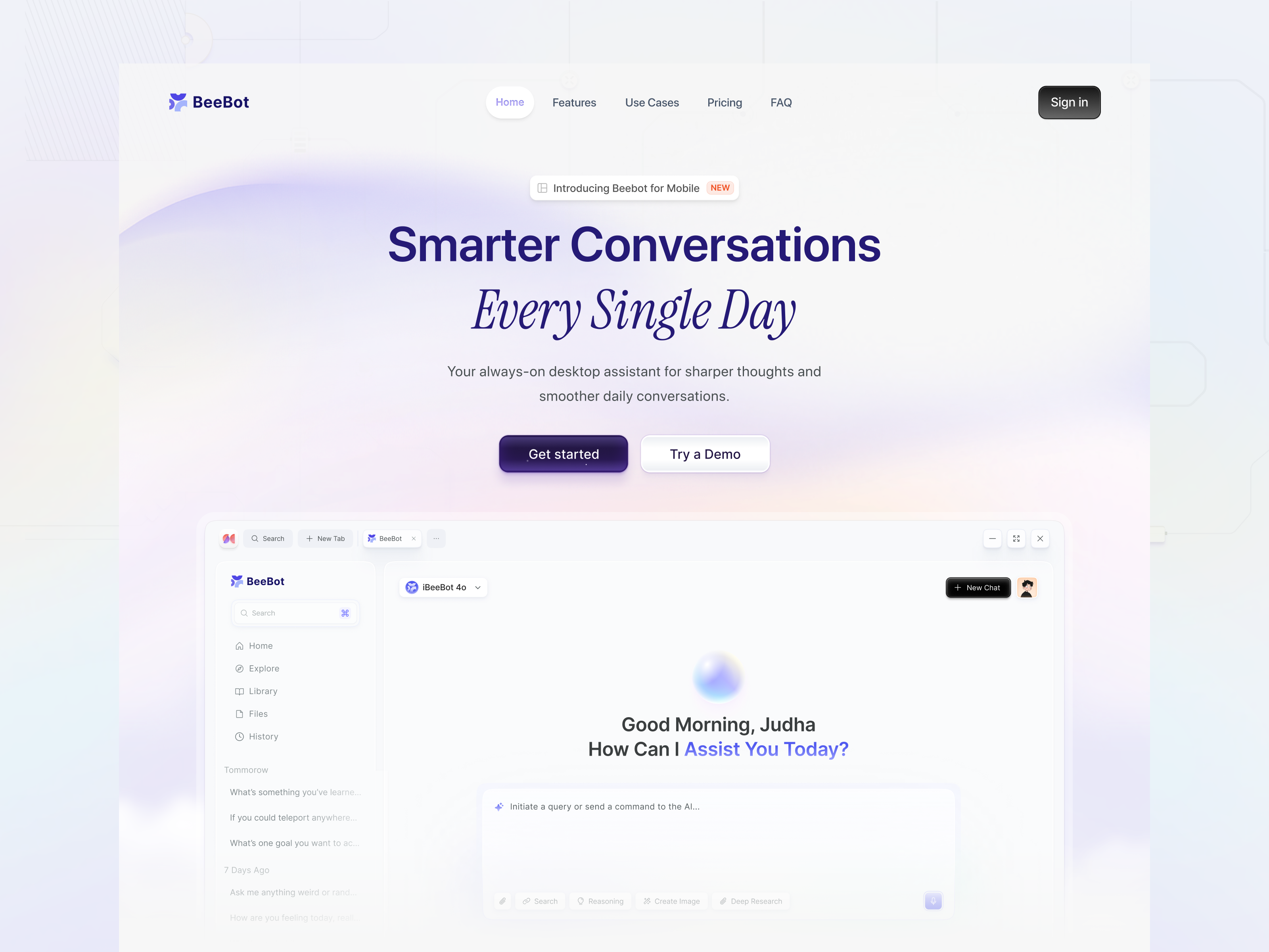 BeeBot 🐝 — AI Chat Bot Landing Page by Judha Maygustya 🏄🏻‍♂️ for Emura ...