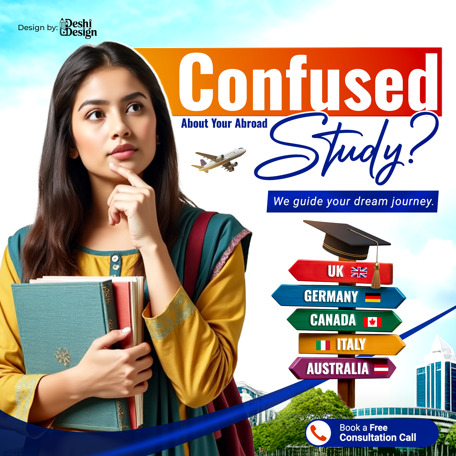 Study Abroad Clients - Social Media Ads by Deshi Design on Dribbble