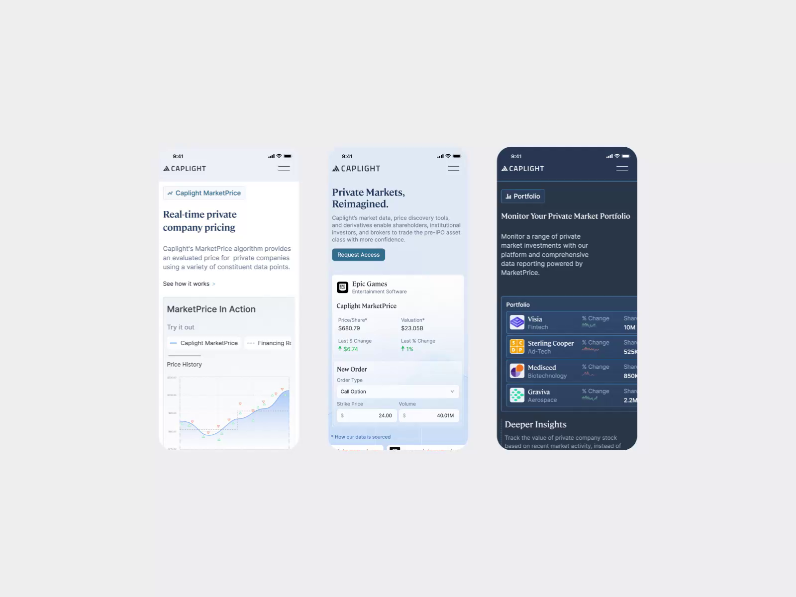 Mobile Adaptations for the new Caplight Website by Avery Sicular for ...