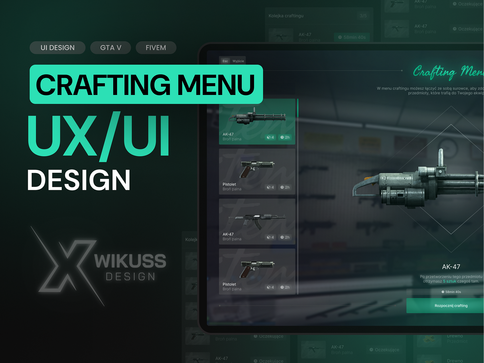 Game UI/Fivem/GTA V Crafting Menu by xWikuss on Dribbble