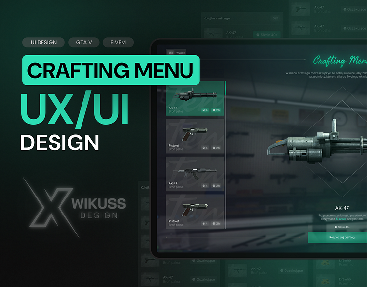 Game UI/Fivem/GTA V Crafting Menu by xWikuss on Dribbble