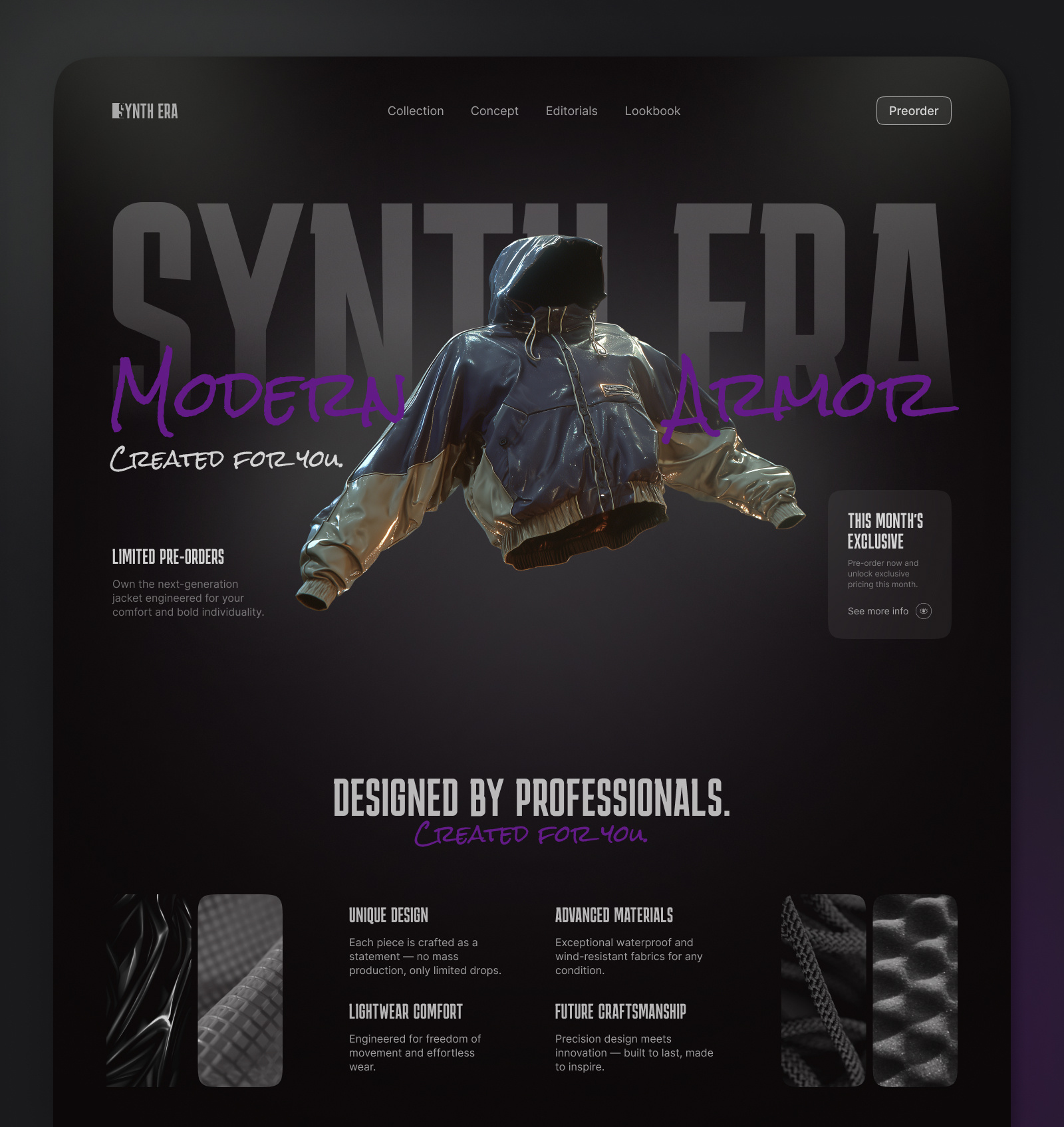 Designer Clothing Hero Section by Bato on Dribbble