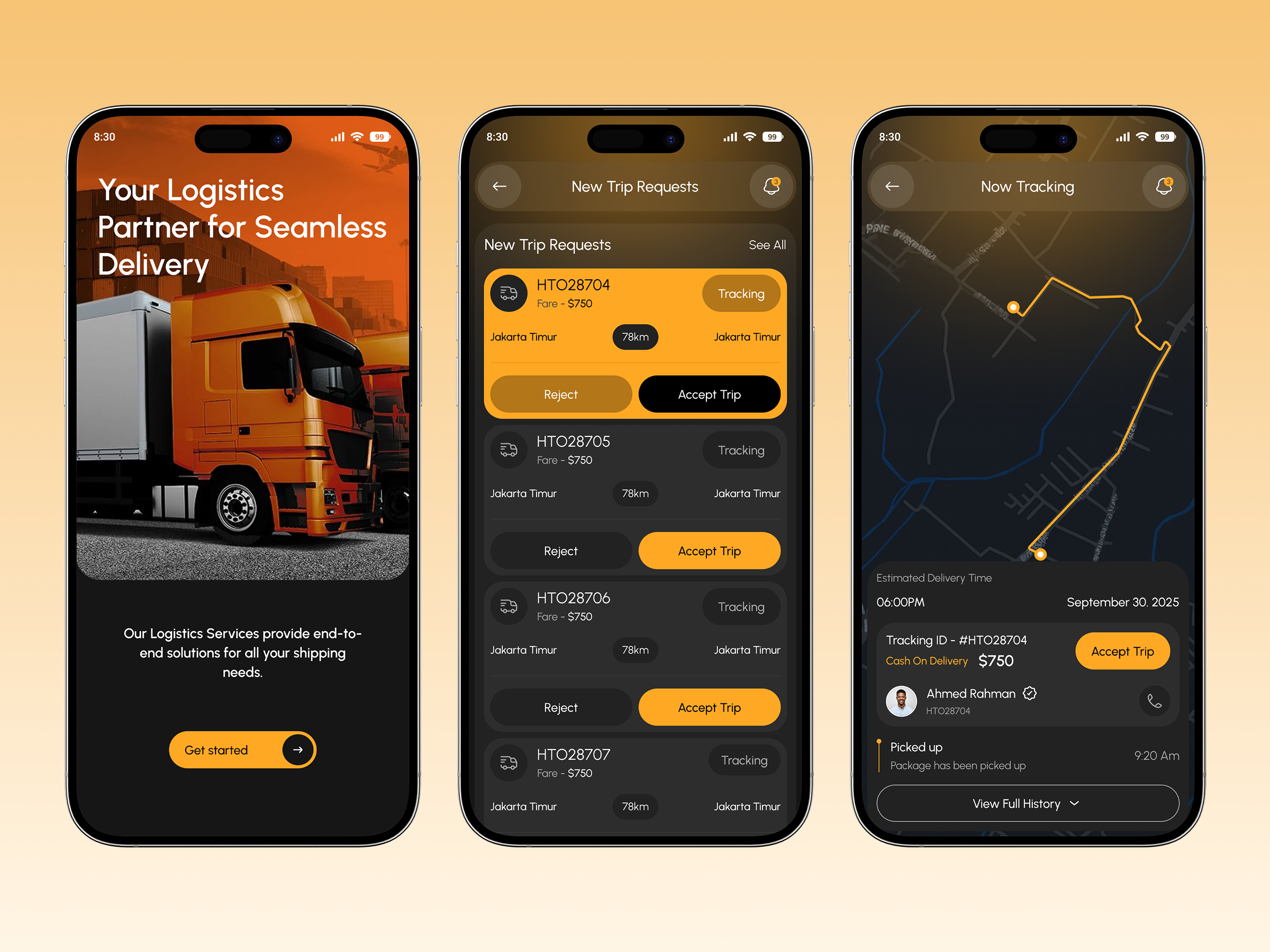 Delivery driver app for logistic by Md Billal on Dribbble