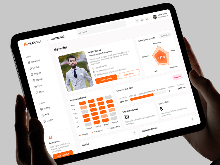 Planora - Management Task Dashboard (Profile) by Jessicha Hyacintha for Agensip UI UX Agency on ...