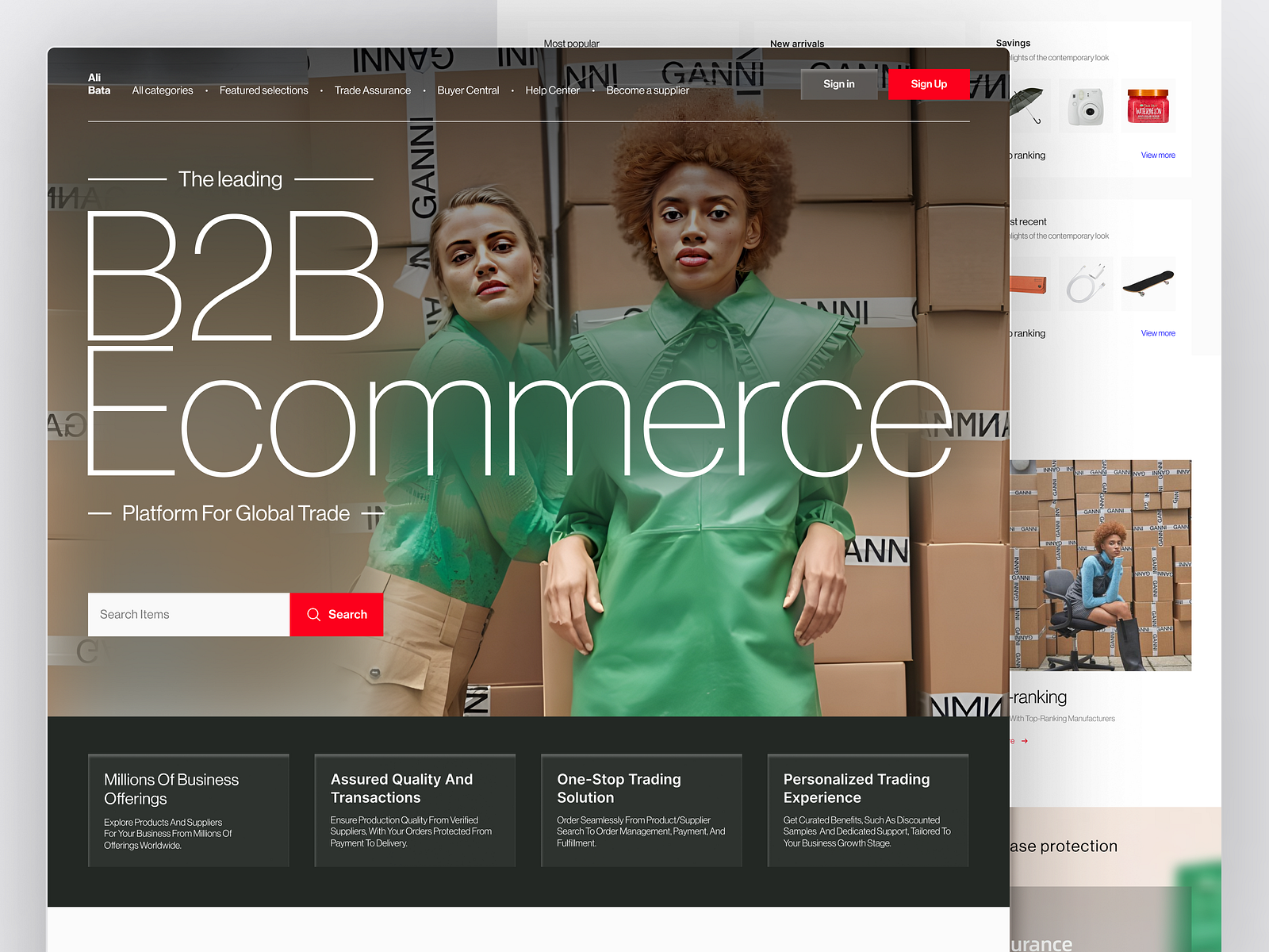 Alibata - B2B E-Commerce Website by Emily Johansson for Korsa on Dribbble