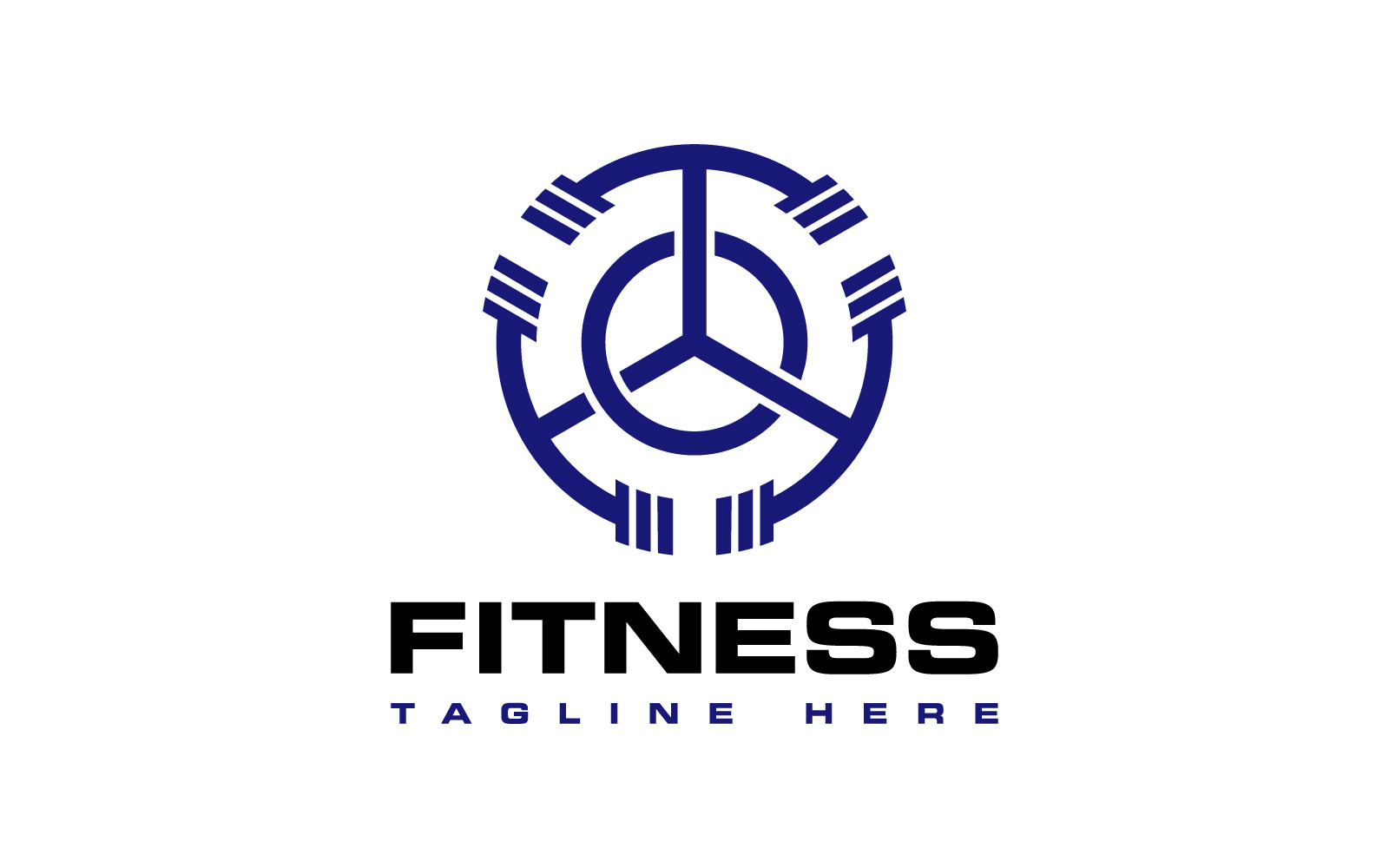 Triple Fitness Equipment Logo Design Barbell Logo by LOGOXpress on Dribbble