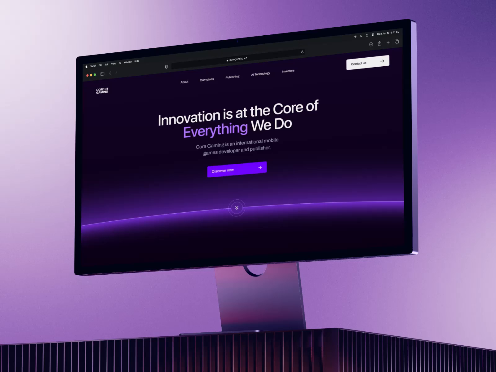AI Landing page web design gaming platform home scroll Core Gam by Lazarev. | Web Design for ...