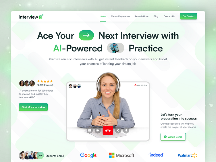 AI-powered interview platform _ Landing Page by Sozib Haasan 🔥 on Dribbble