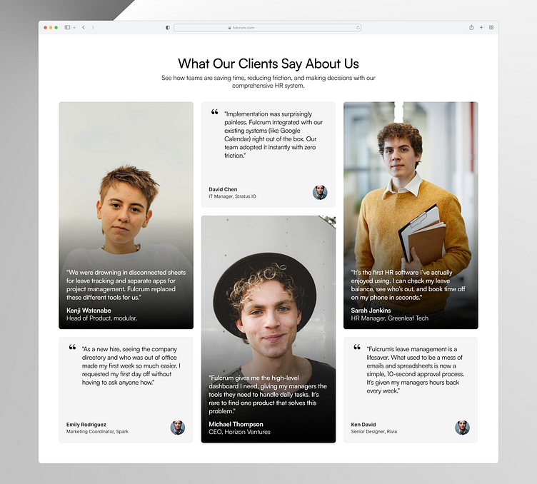 SaaS Testimonial Section by Ahmed Marwan on Dribbble