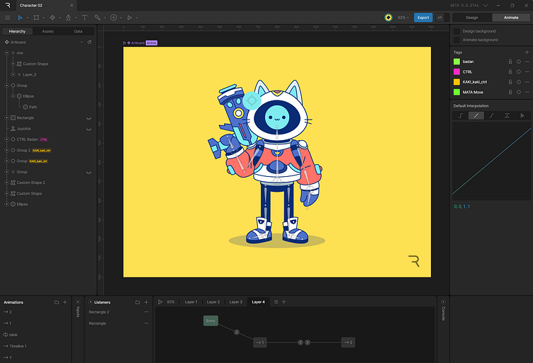 Interactive Characters Rive Animations By Raivu Animator For Raivu